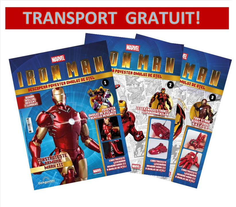 Pack Nr.1-3 Macheta Iron Man - Armura MARK III, KIT construibil Deagos ...