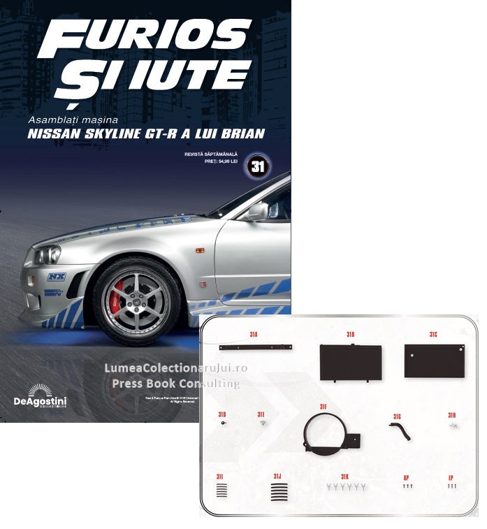 Macheta auto Nissan Skyline GT-R R34 KIT nr.31, scara 1:8 Deagostini ...
